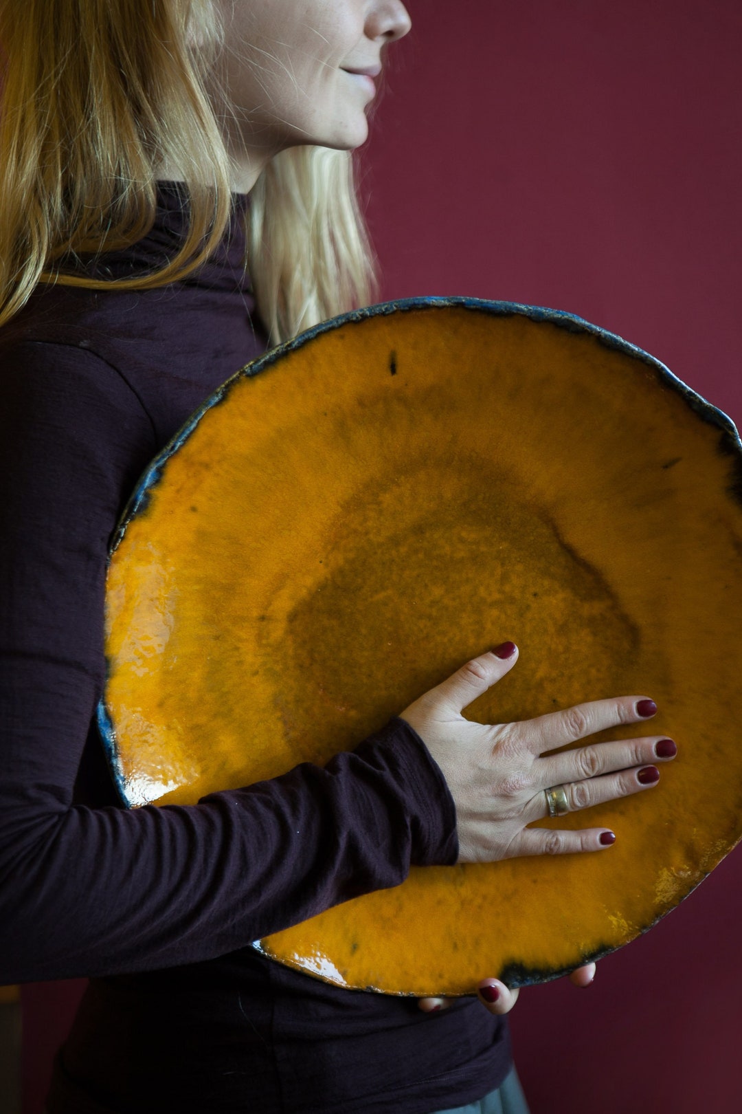 Large Ceramic Platters, Handmade Pottery Serving Plate, Contemporary ...