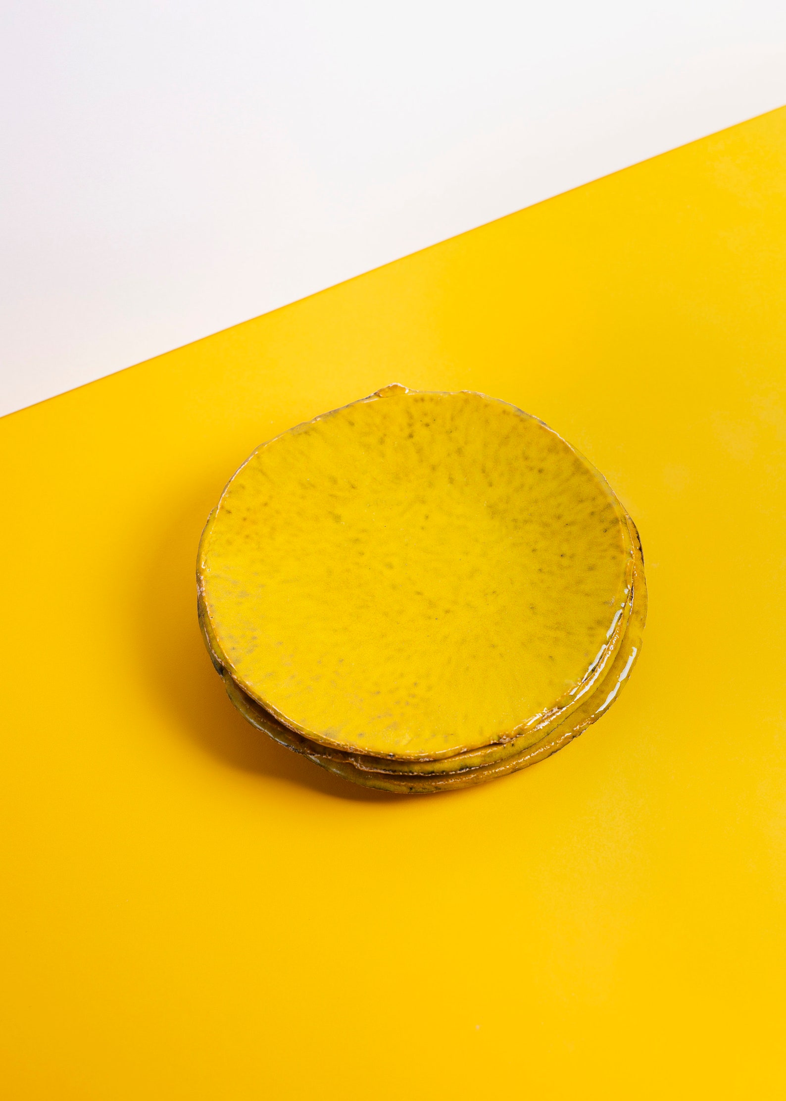 Yellow Round Plate Small Plate Colorful Saucer Plate Under - Etsy