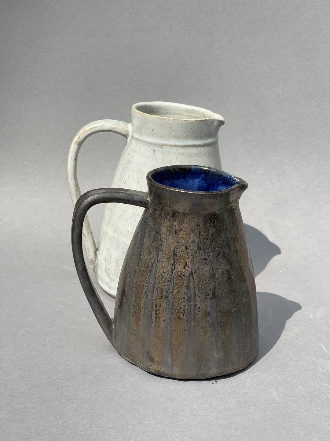 Turquoise Ceramic Pitcher, Handmade Pottery Pitcher, Large Pottery Jug ...