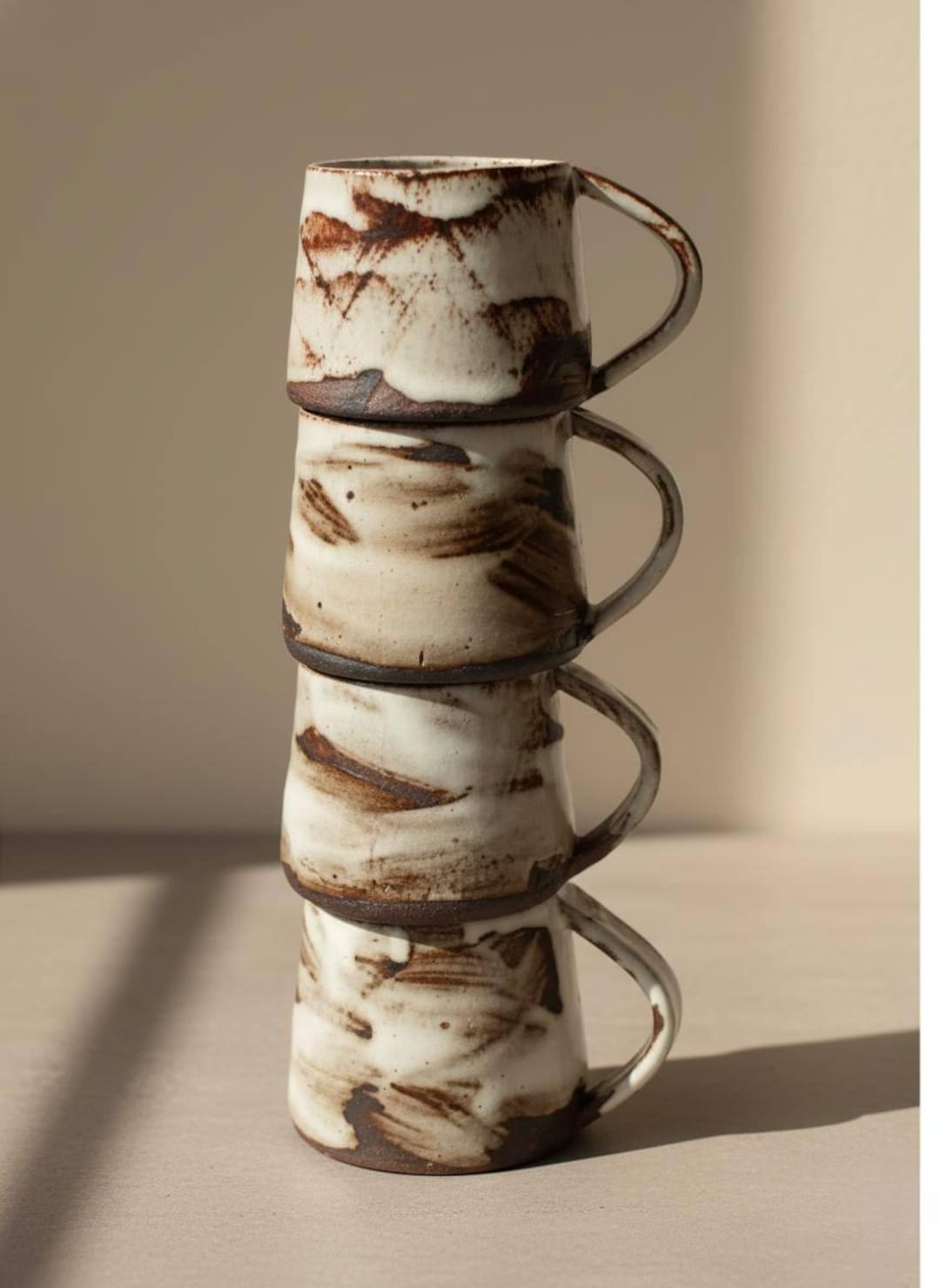 Earthy Stoneware Cortado Cup, Handmade Pottery Drinkware, Rustic Latte ...