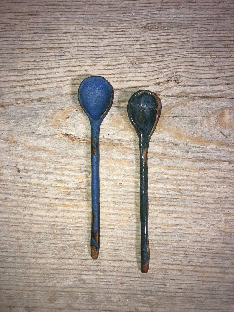 Handmade Ceramic Spoons, Rustic Pottery Spoons, Small Spoons, Cofee ...