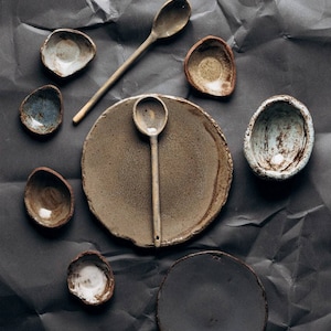 Handmade Pottery Plates Set, Serving Plates, Modern Ceramic Plates ...