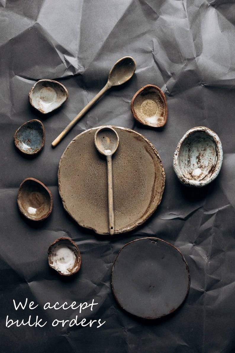 Handmade Pottery Plates Set, Serving Plates, Modern Ceramic Plates ...