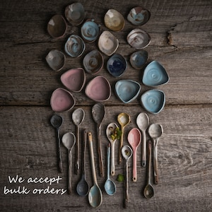 Handmade Ceramic Serving Spoon, Set Ceramic Spoons, Pottery Spoons ...