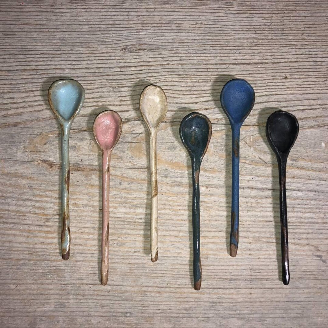 Handmade Ceramic Spoons, Rustic Pottery Spoons, Small Spoons, Cofee ...