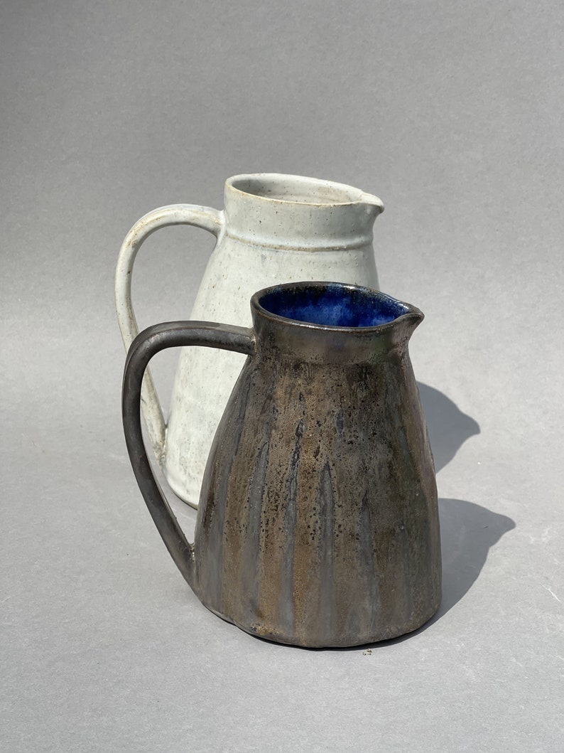 Handmade Ceramic Pitcher, Rustic Pottery Jug With Handle, Farmhouse ...