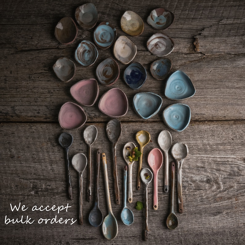 Handmade Ceramic Spoons, Rustic Pottery Spoons, Small Spoons, Cofee ...