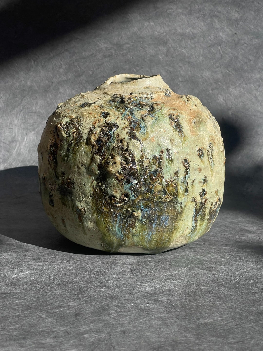 Boho Flower Vase Stoneware Ceramic Vase Textured Flower Pots Rustic ...