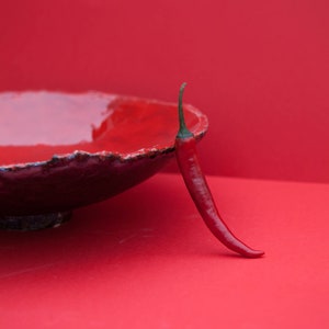 Red Ceramic Platter, Large Pottery Platter, Handmade Serving Platter ...