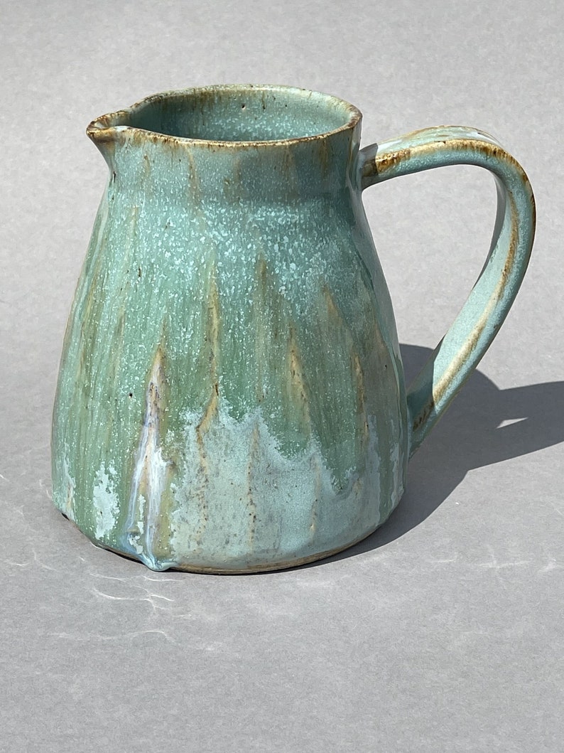 Handmade Ceramic Pitcher, Rustic Pottery Jug With Handle, Farmhouse ...