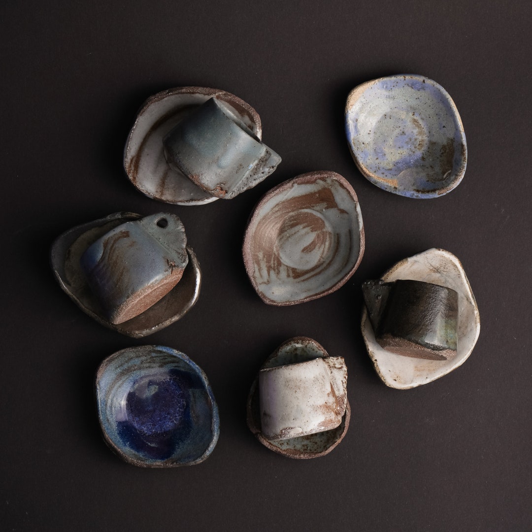Stoneware Espresso Cup With Saucer, Handcrafted Ceramic Mug Set for ...