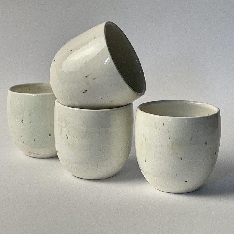 Handmade Ceramic Cup, Cortado Cups, Double Espresso Coffee Cup, Two ...