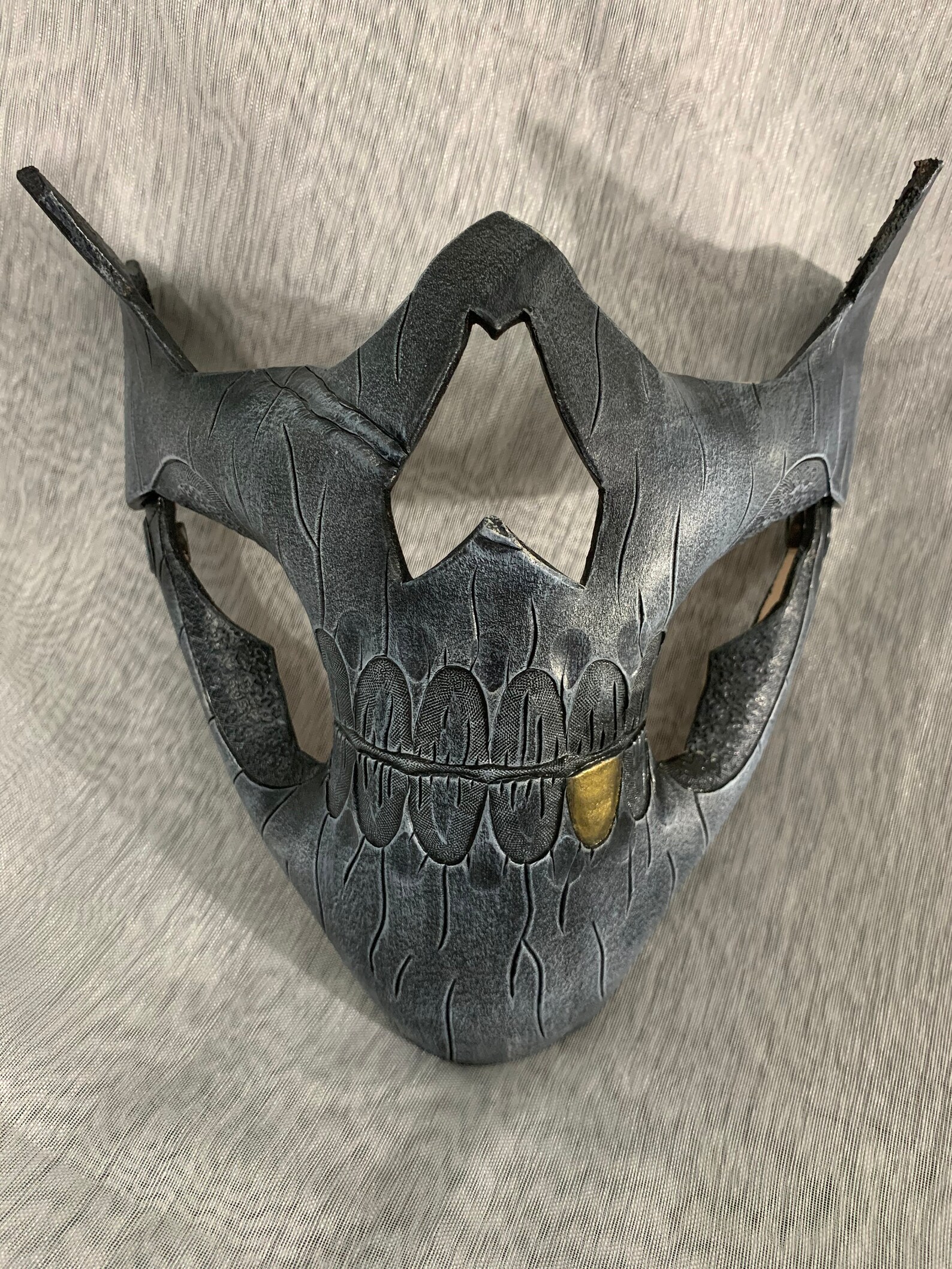 Leather Skull Mask Gold Tooth - Etsy UK