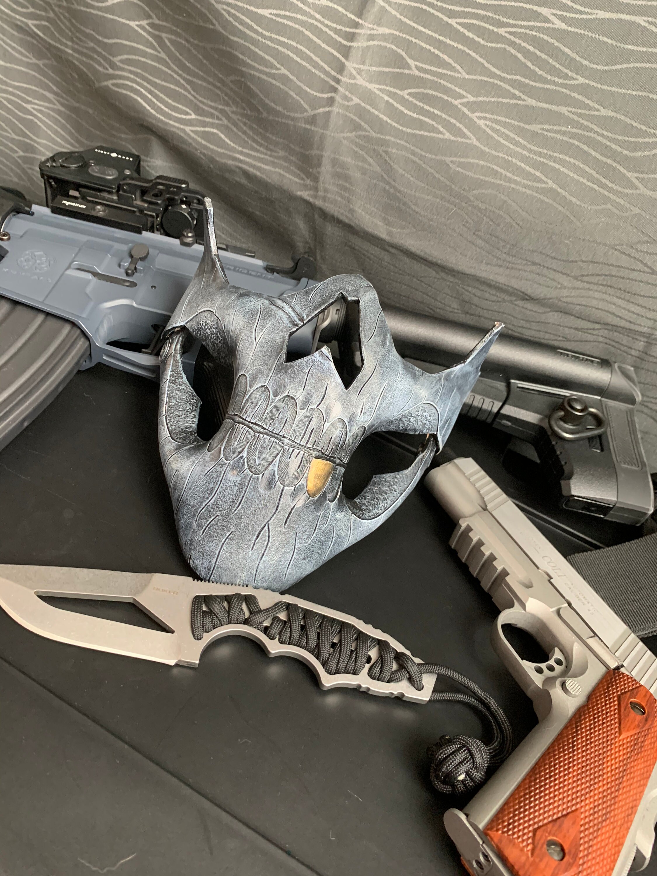 Leather Skull Mask Gold Tooth - Etsy UK