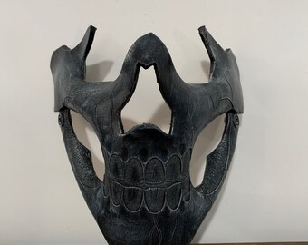 Leather Skull Mask Red Eyes - Etsy