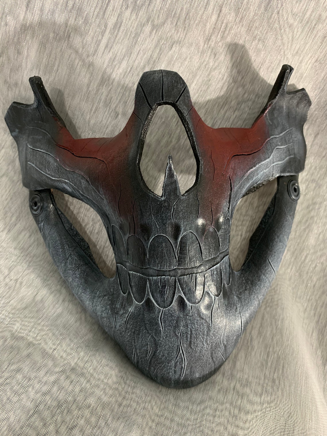 Leather Skull Mask Red Eyes - Etsy