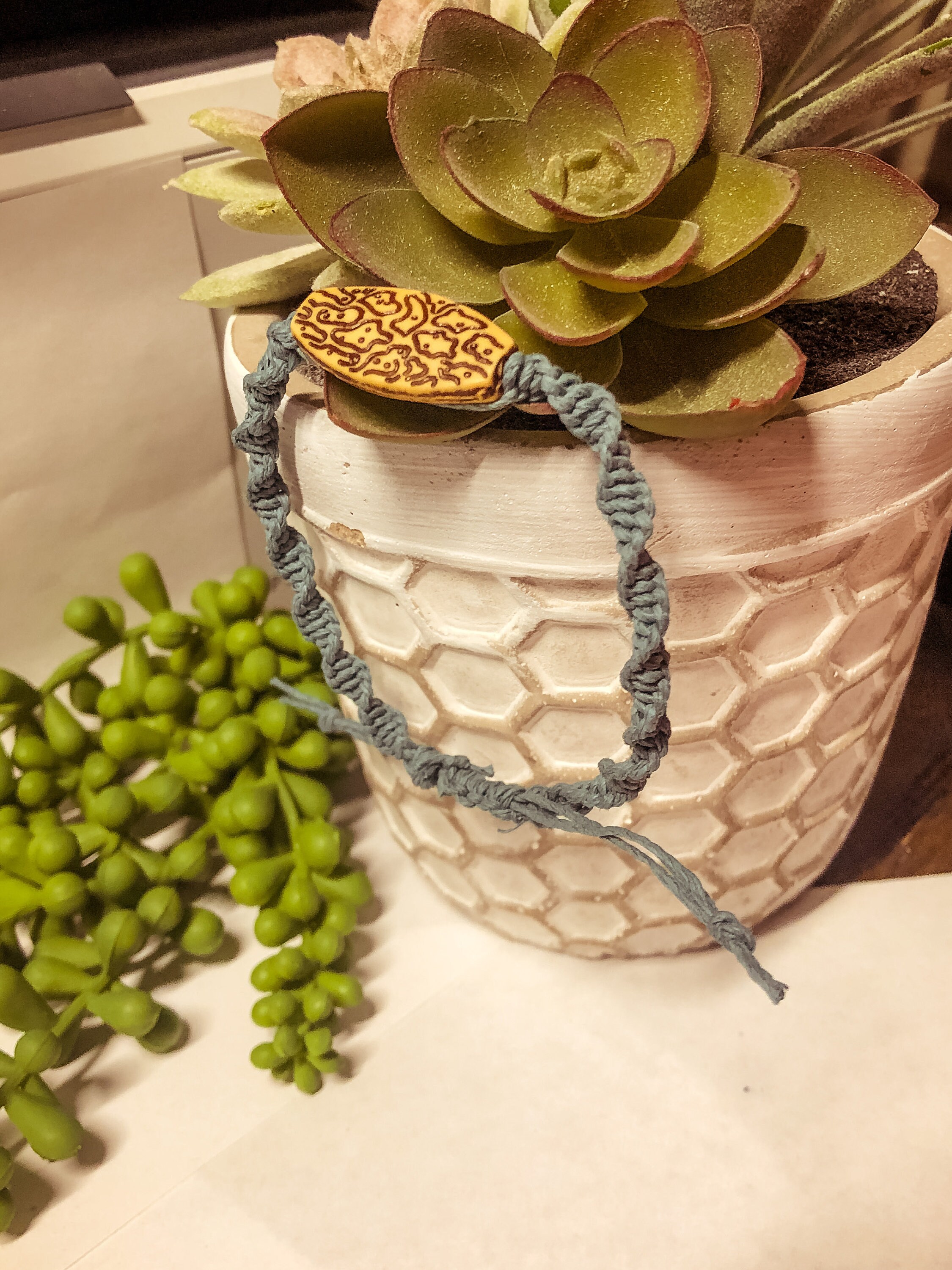 Handmade Macrame Hemp Bracelet - Etsy UK