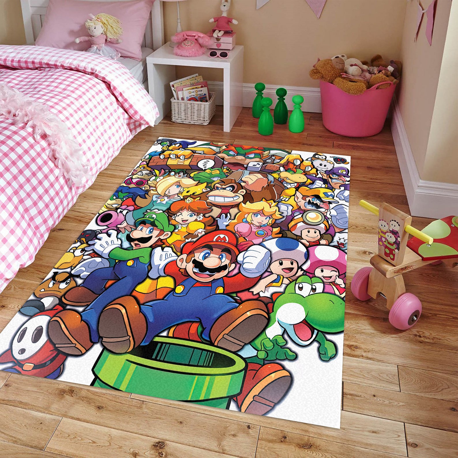 Super Mario Gaming Rug Nintendo Game Art Gaming Carpet | Etsy