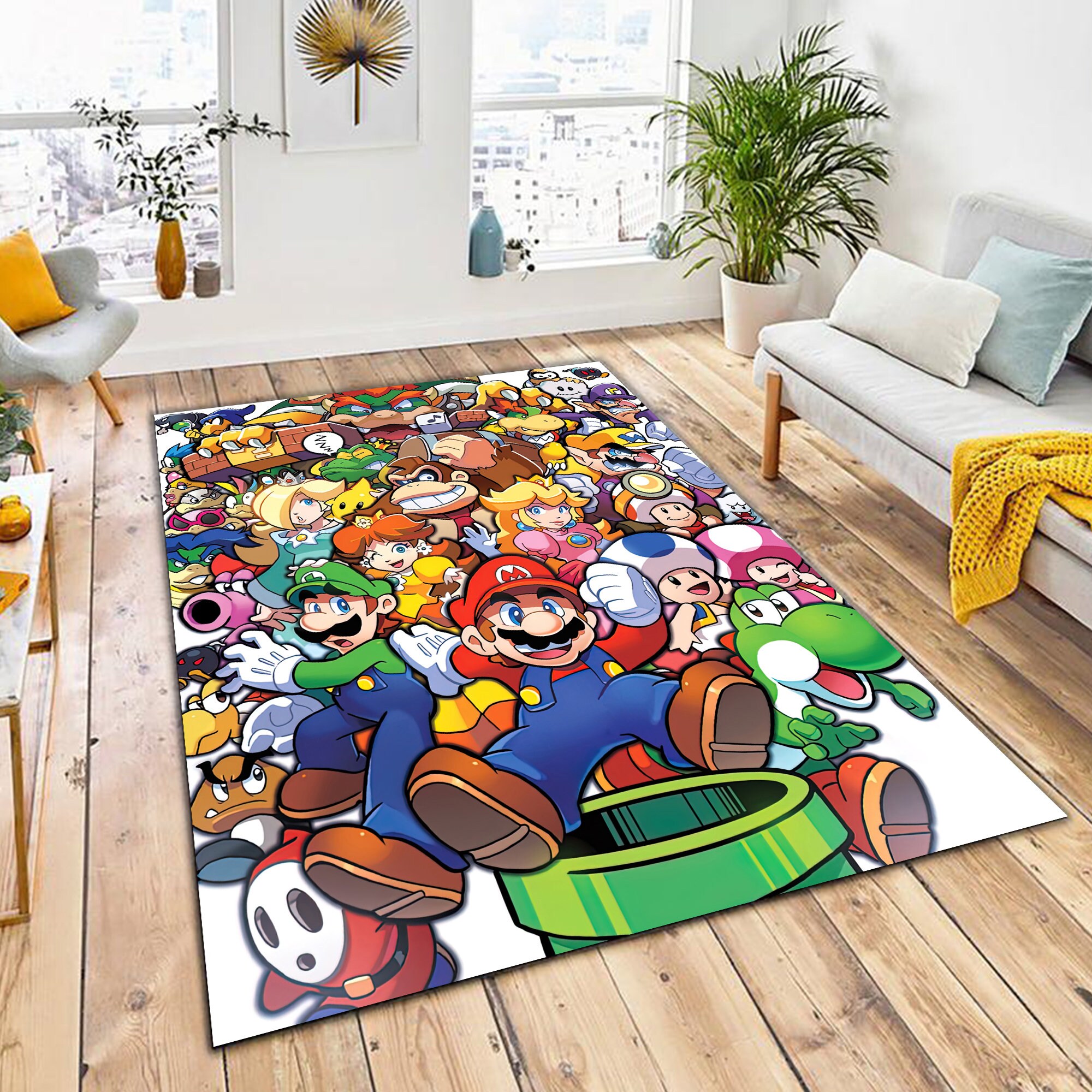 Super Mario Gaming Rug Nintendo Game Art Gaming Carpet | Etsy