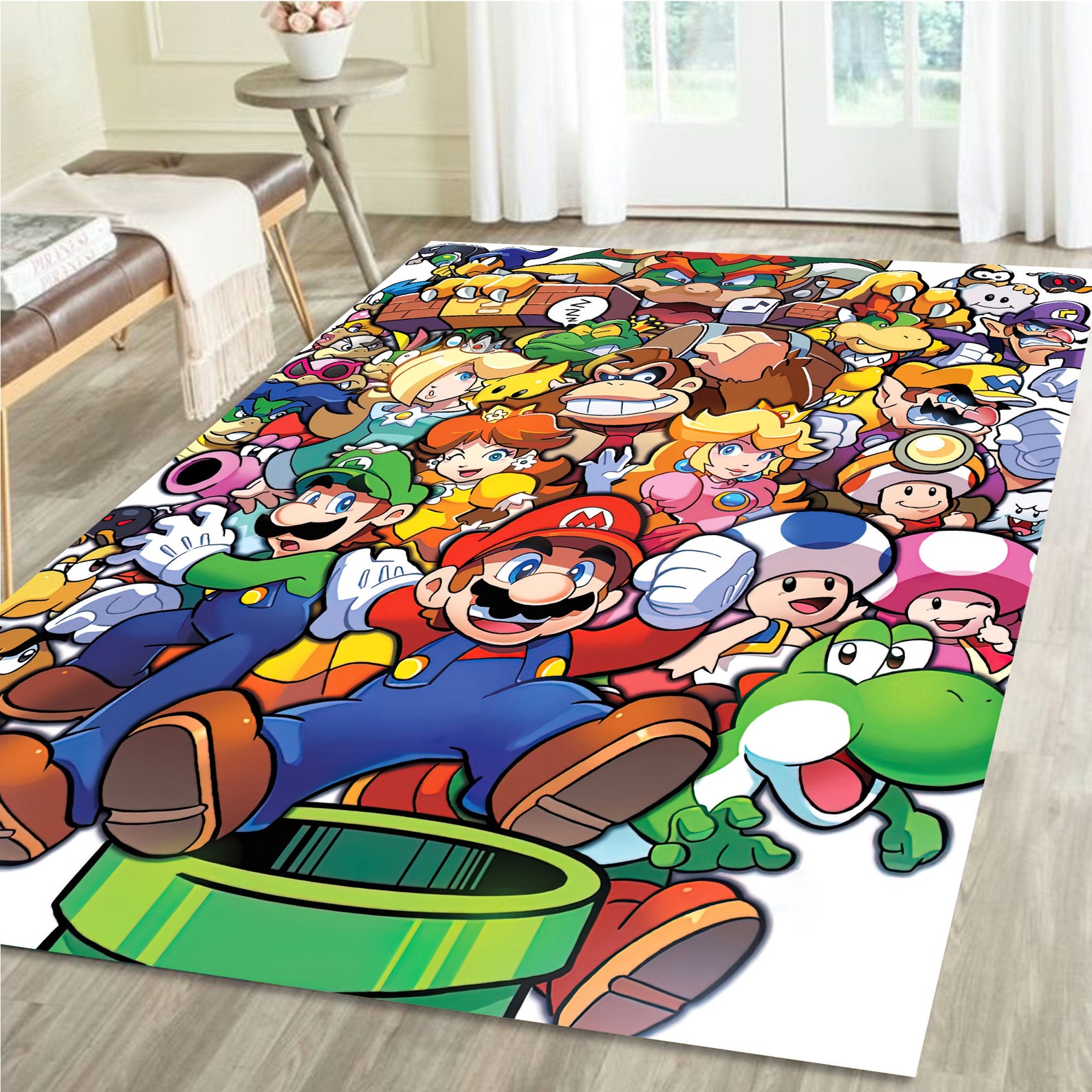 Super Mario Gaming Rug Nintendo Game Art Gaming Carpet | Etsy