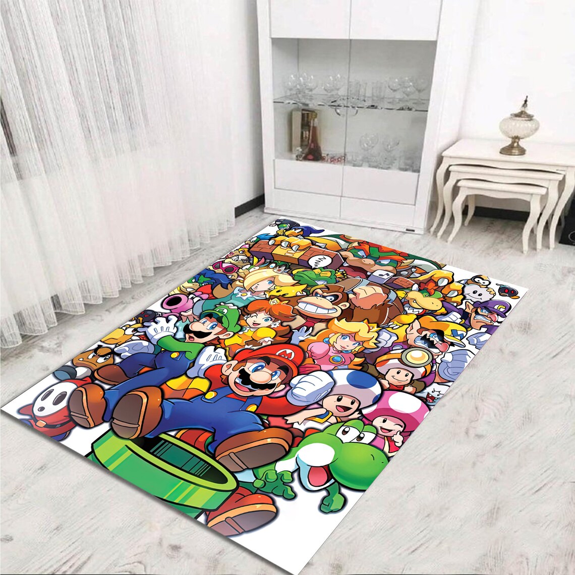 Super Mario Gaming Rug Nintendo Game Art Gaming Carpet | Etsy