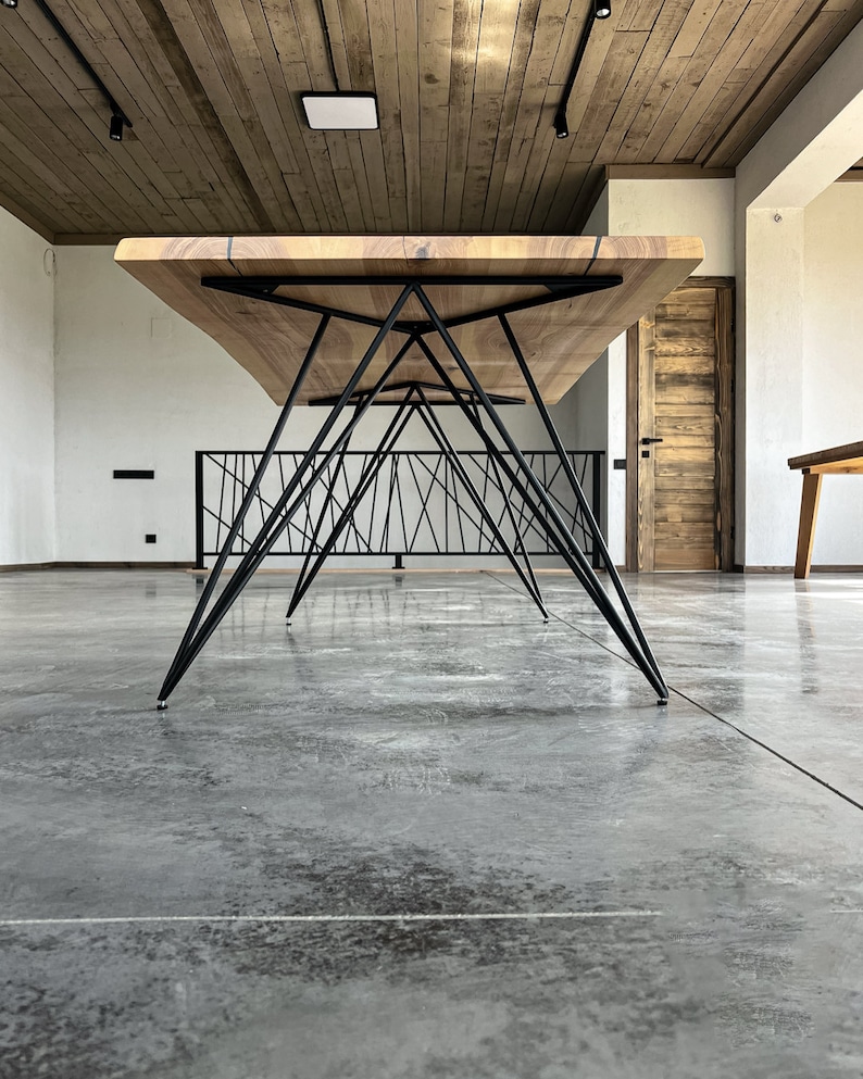 Steel Dining Table Bases 2 Legs. Hairpin Metal Table Legs for Kitchen ...