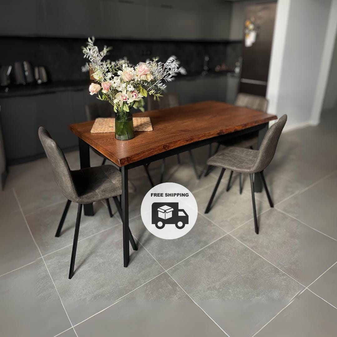 Modern Steel Table Legs: Custom Industrial Dining Table Base - Etsy