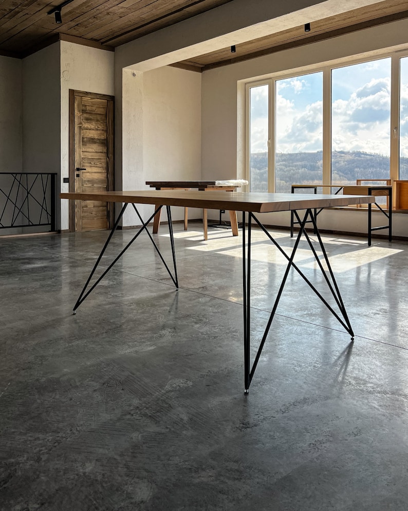 Steel Dining Table Bases 2 Legs. Hairpin Metal Table Legs for Kitchen ...