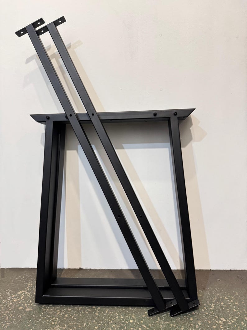 Heavy Duty Steel Table Legs With Support Rails – Modern Industrial ...