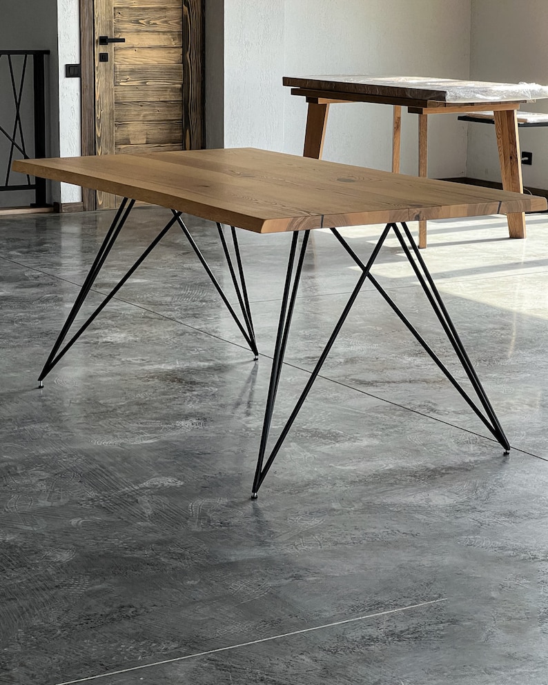 Steel Dining Table Bases 2 Legs. Hairpin Metal Table Legs for Kitchen ...