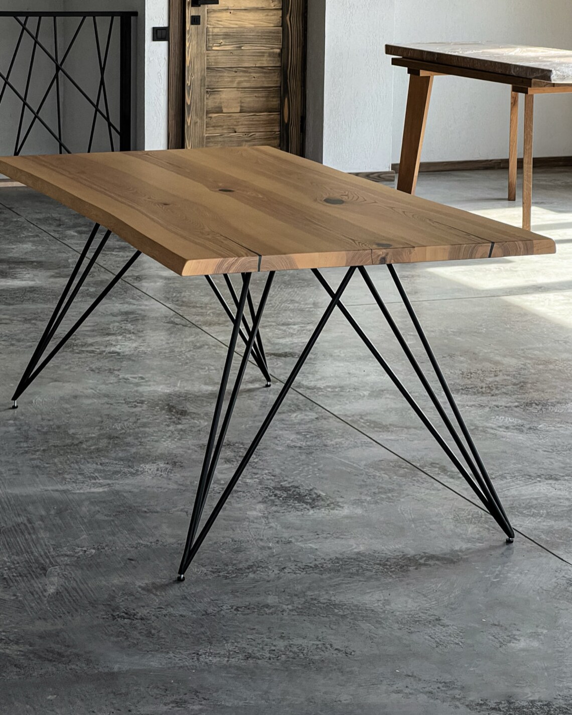Steel Dining Table Bases 2 Legs. Hairpin Metal Table Legs for Kitchen ...