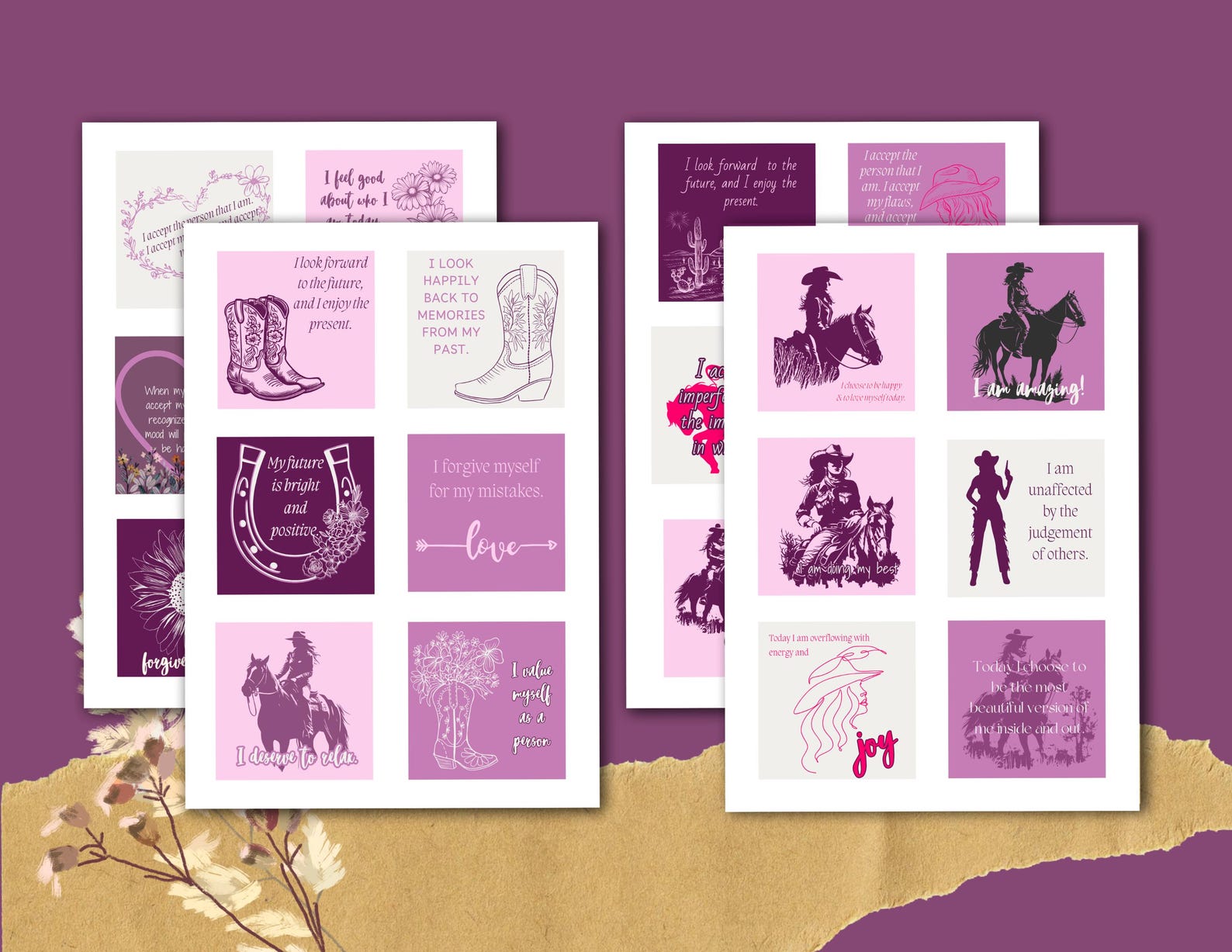 Cowgirl Affirmation Cards: Western Self-love Quotes (printable PDF) - Etsy