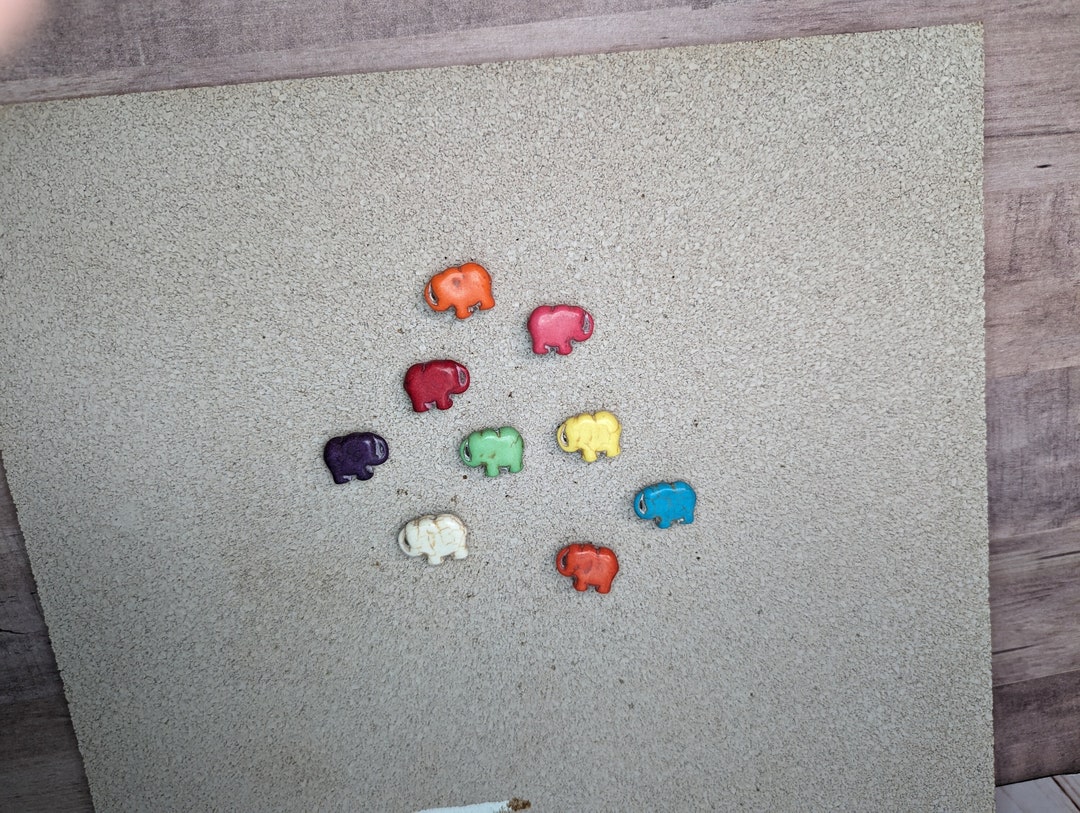 Ceramic Elephant Pushpin, Memo Board, Wildlife Decor, Office Decor ...