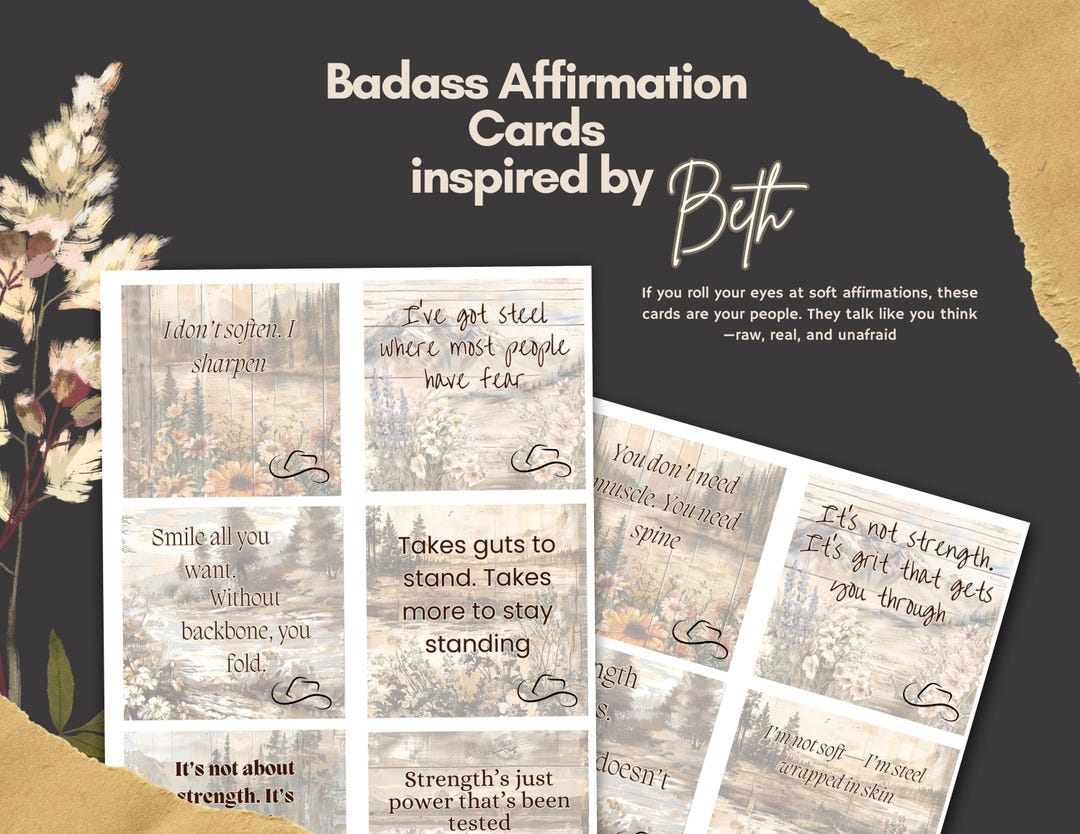 Beth Dutton Inspired Quote Cards: Yellowstone Affirmations (digital ...