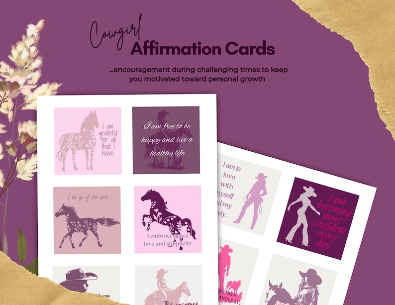 Cowgirl Affirmation Cards: Western Self-love Quotes (printable PDF) - Etsy
