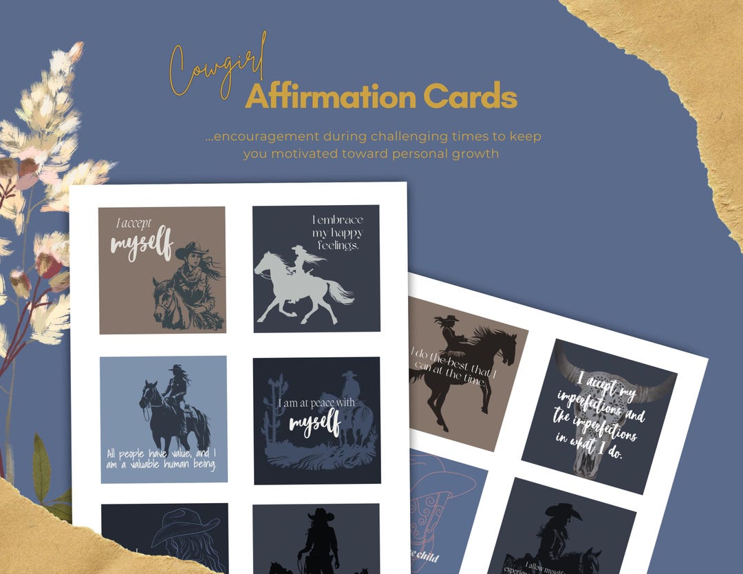 Cowgirl Affirmation Cards: Rustic Western Self-love Quotes (PDF ...