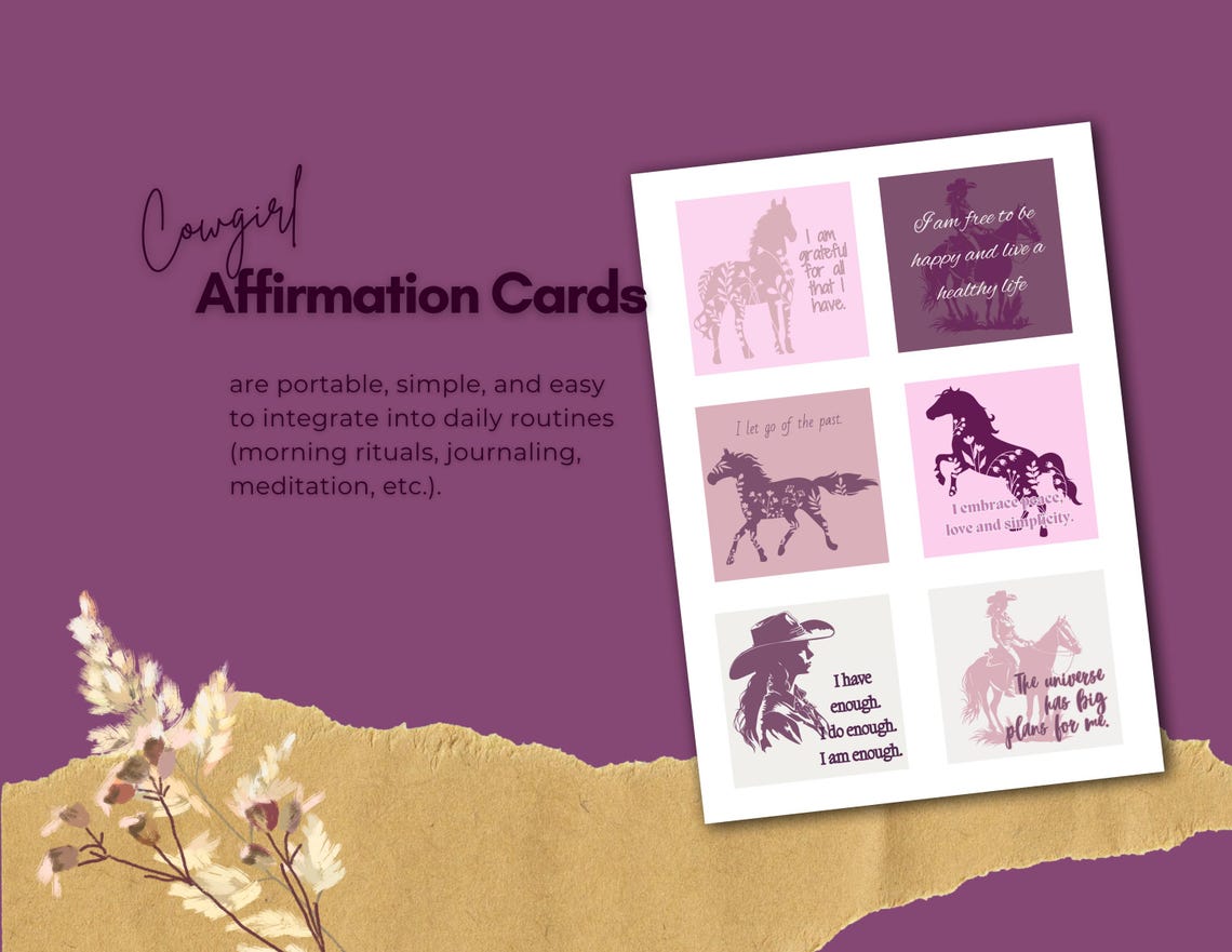 Cowgirl Affirmation Cards: Western Self-love Quotes (printable PDF) - Etsy