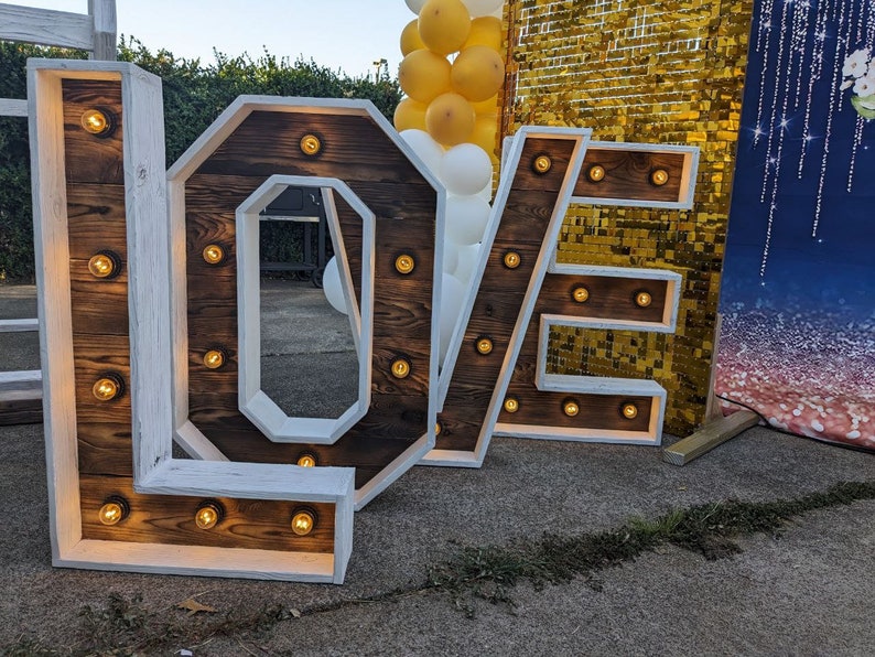 Large Wood 3D Marquee Letters and Numbers Photo Backdrops and Event ...