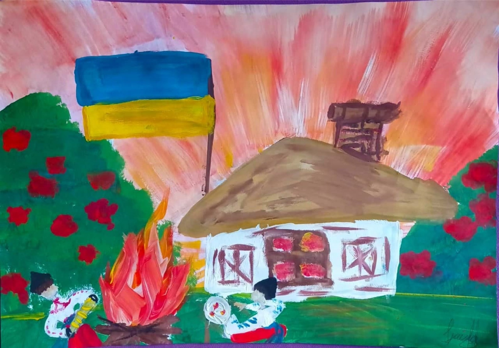 Children's Drawing From Ukraine village, Ukrainian Digital Download ...