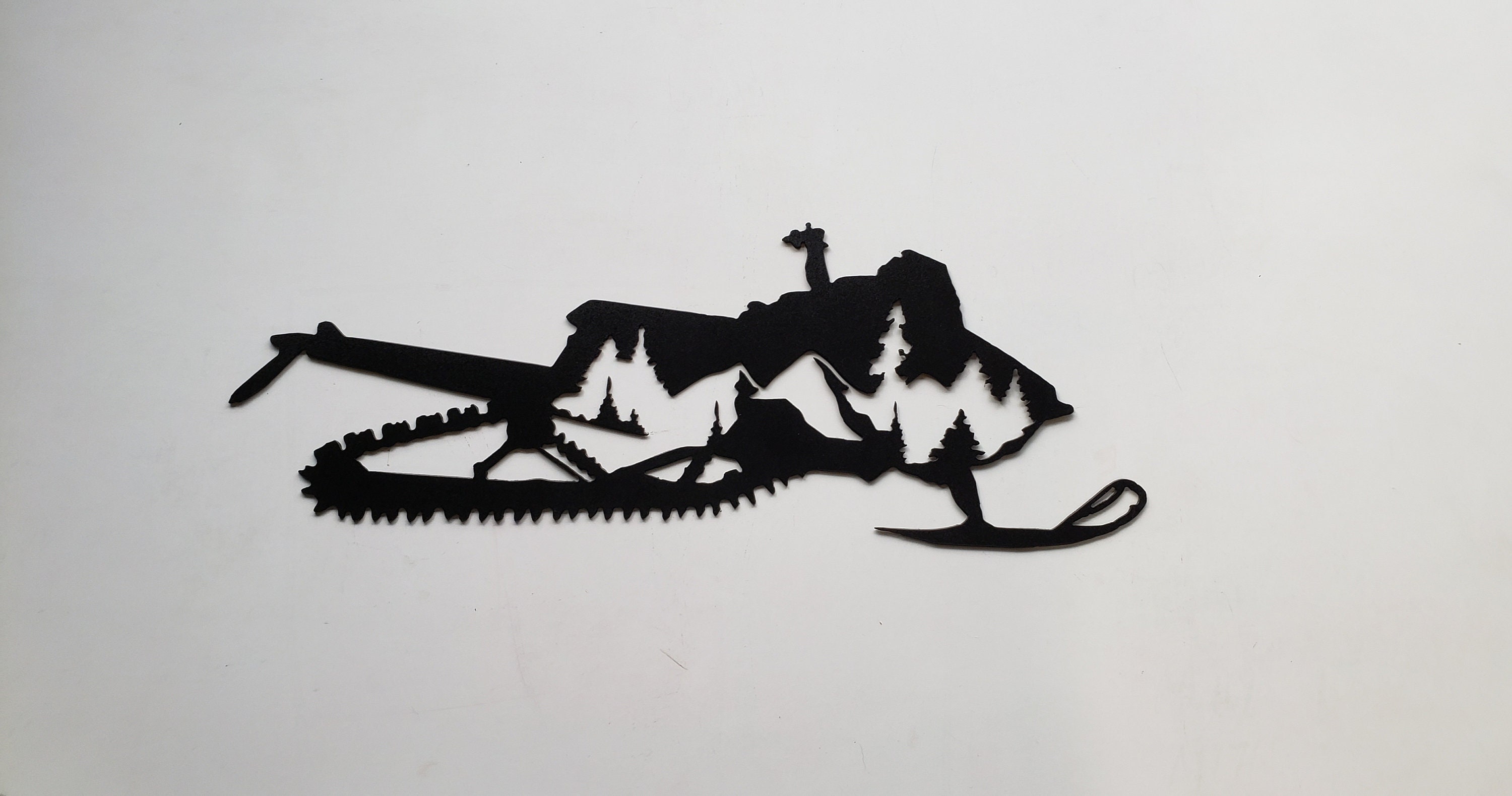 Snowmobile metal art Mountain range snowmobile | Etsy
