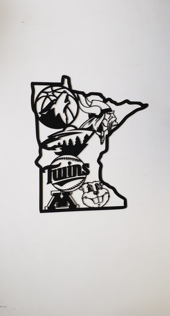 Minnesota Sports Team Logos Metal Decor Timberwolves | Etsy