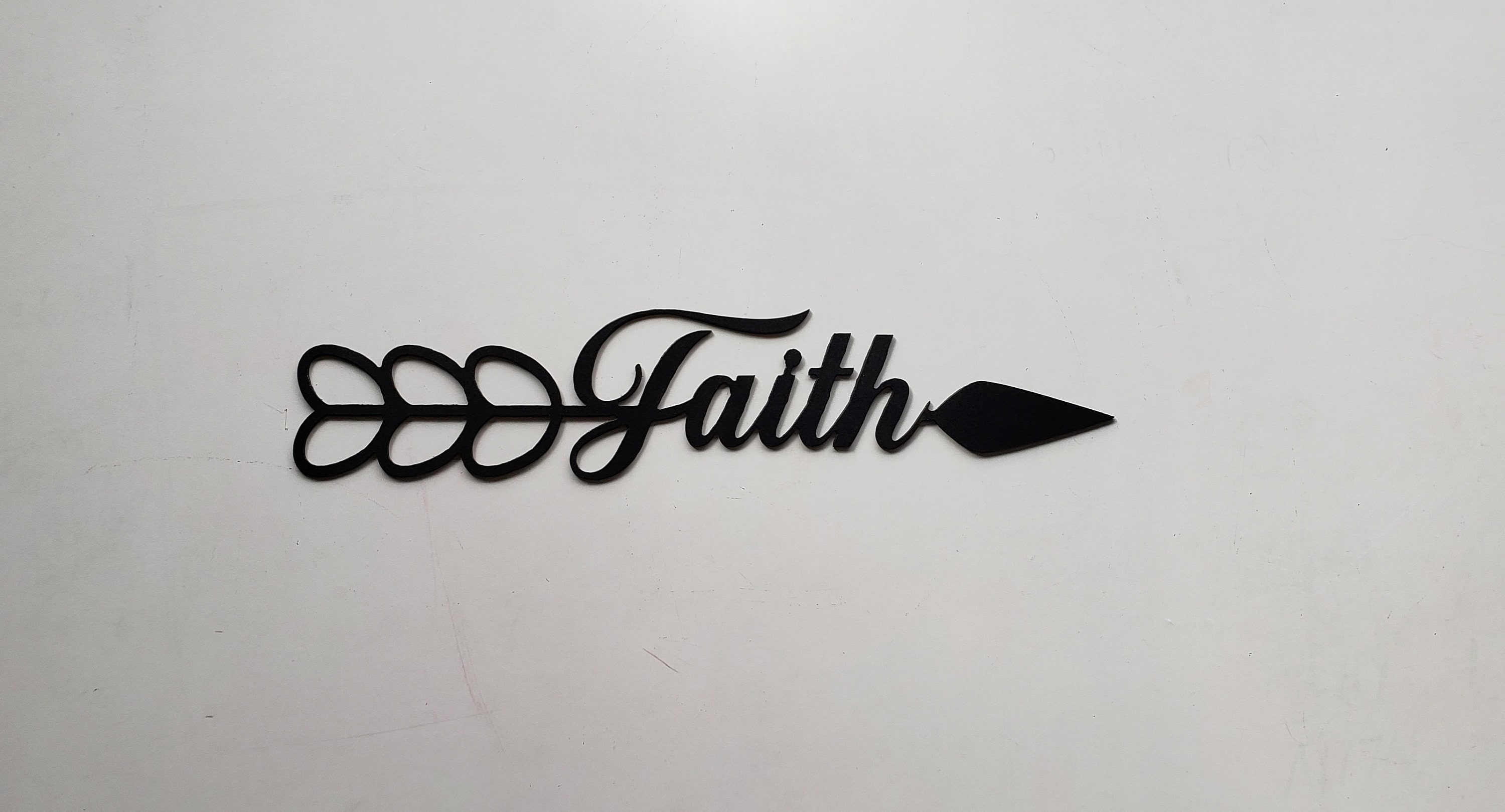 Faith Arrow Black Metal Art Religious Home Decor Family | Etsy