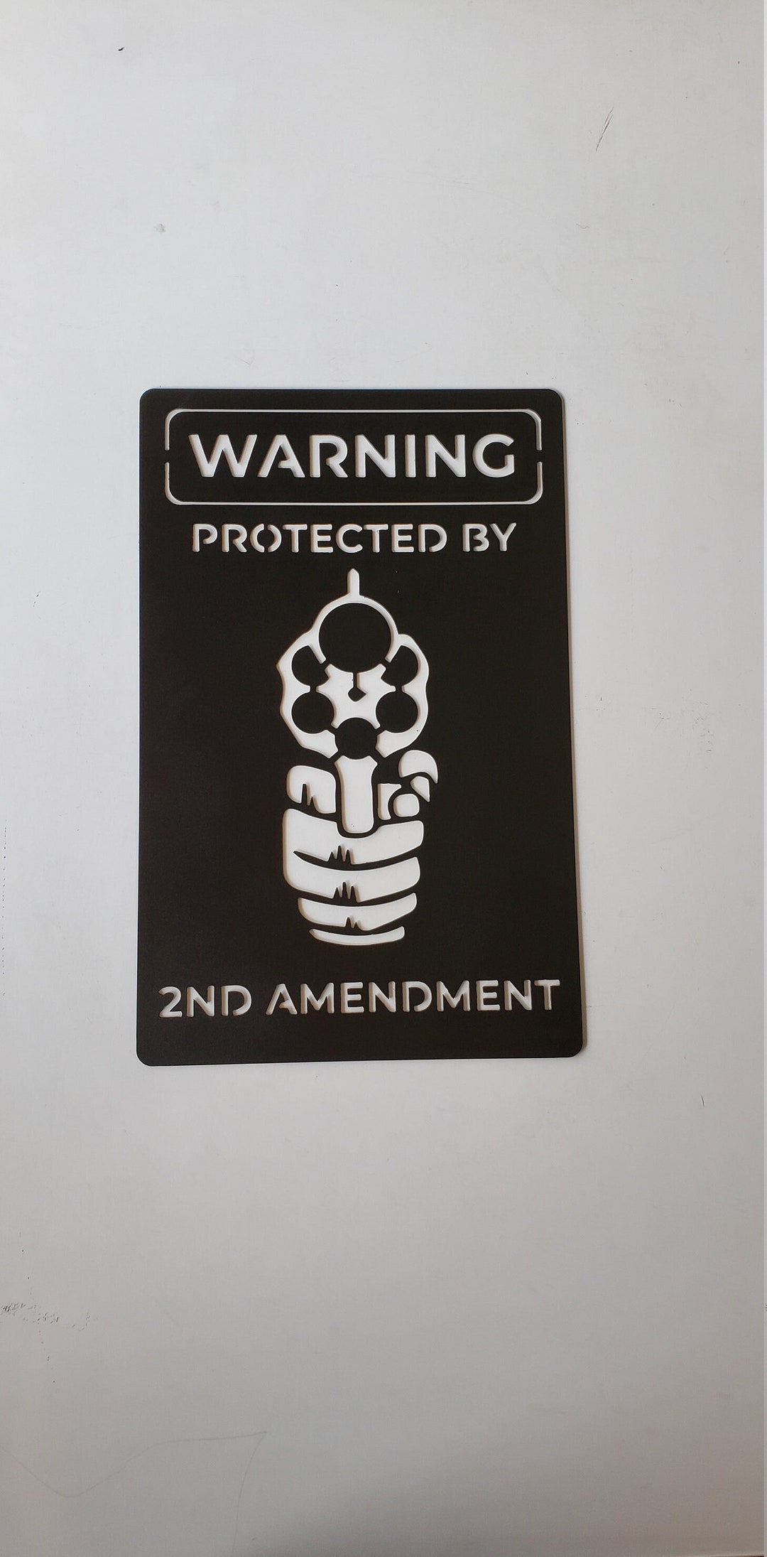 Warning-protected by 2nd Amendment Black Metal Warning Sign - Etsy