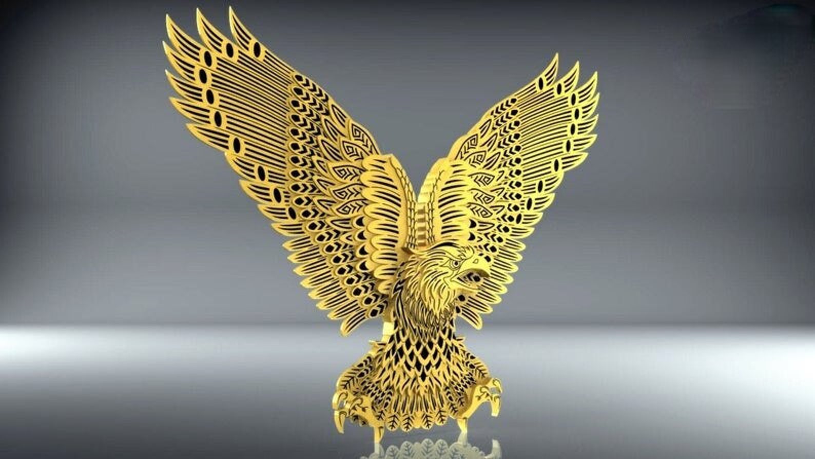 3D Multiplayer Eagle Wall Art, Dwg Dxf Svg Cdr File, Laser Cutter File ...