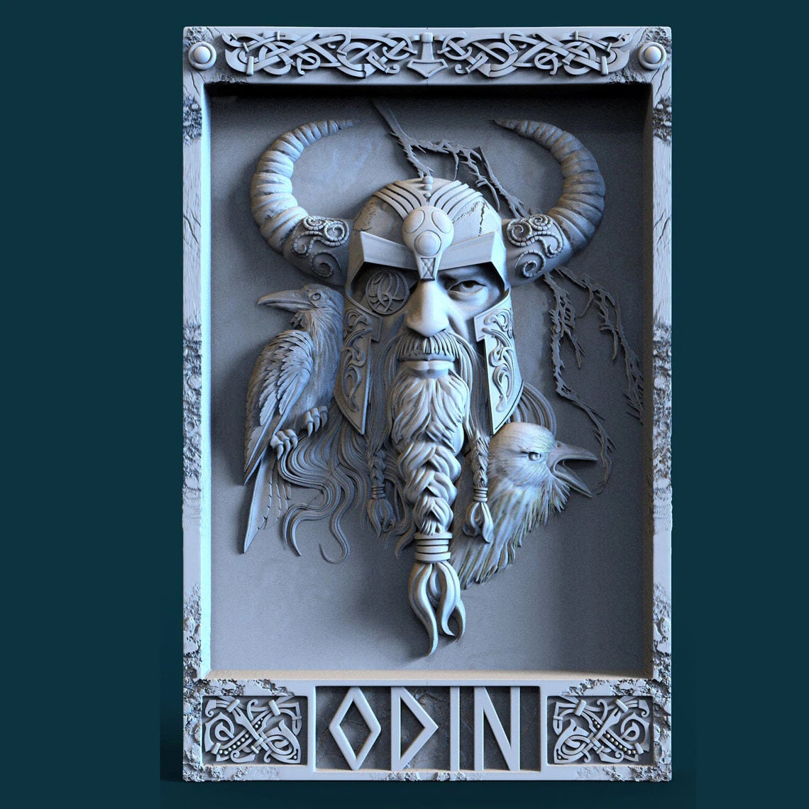 SVG Odin Norse Model, 3D STL File for CNC Router, Realistic Wall Art ...