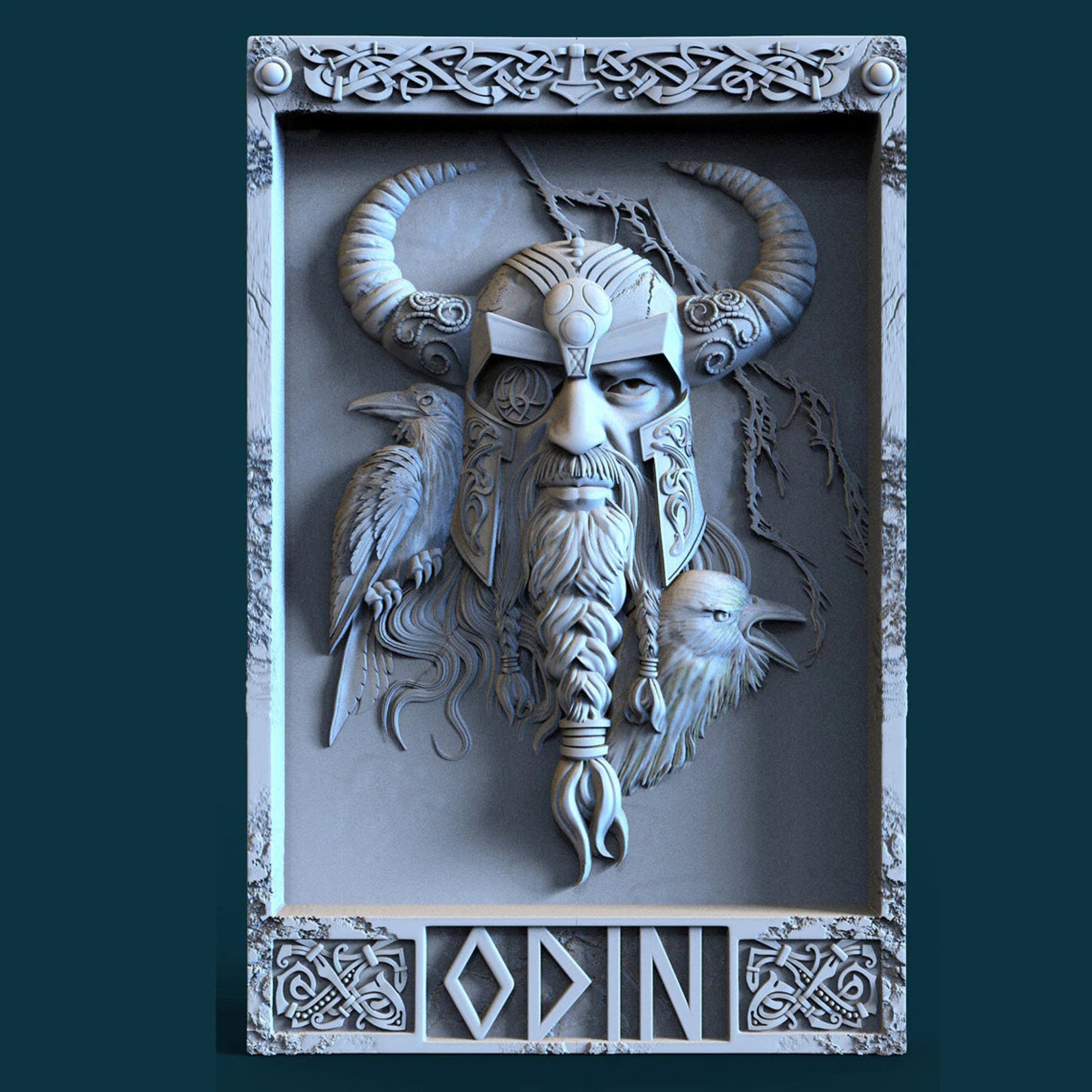 SVG Odin Norse Model, 3D STL File for CNC Router, Realistic Wall Art ...