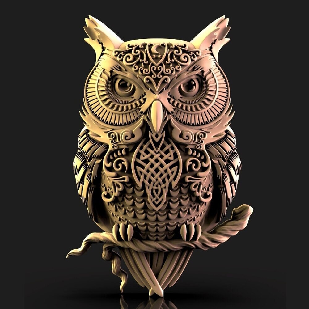 3D STL Owl Model, New Model for CNC, 2022 Holiday Art, Nordic Wall ...