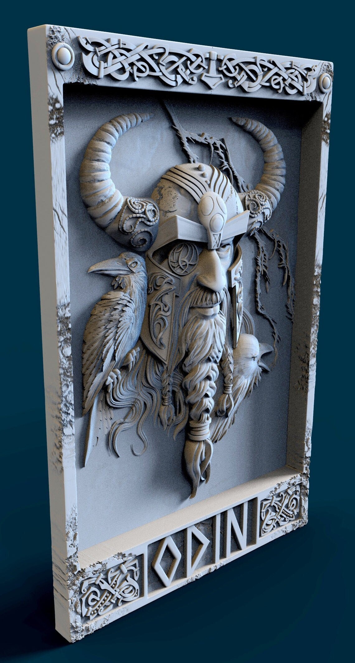 SVG Odin Norse Model, 3D STL File for CNC Router, Realistic Wall Art ...
