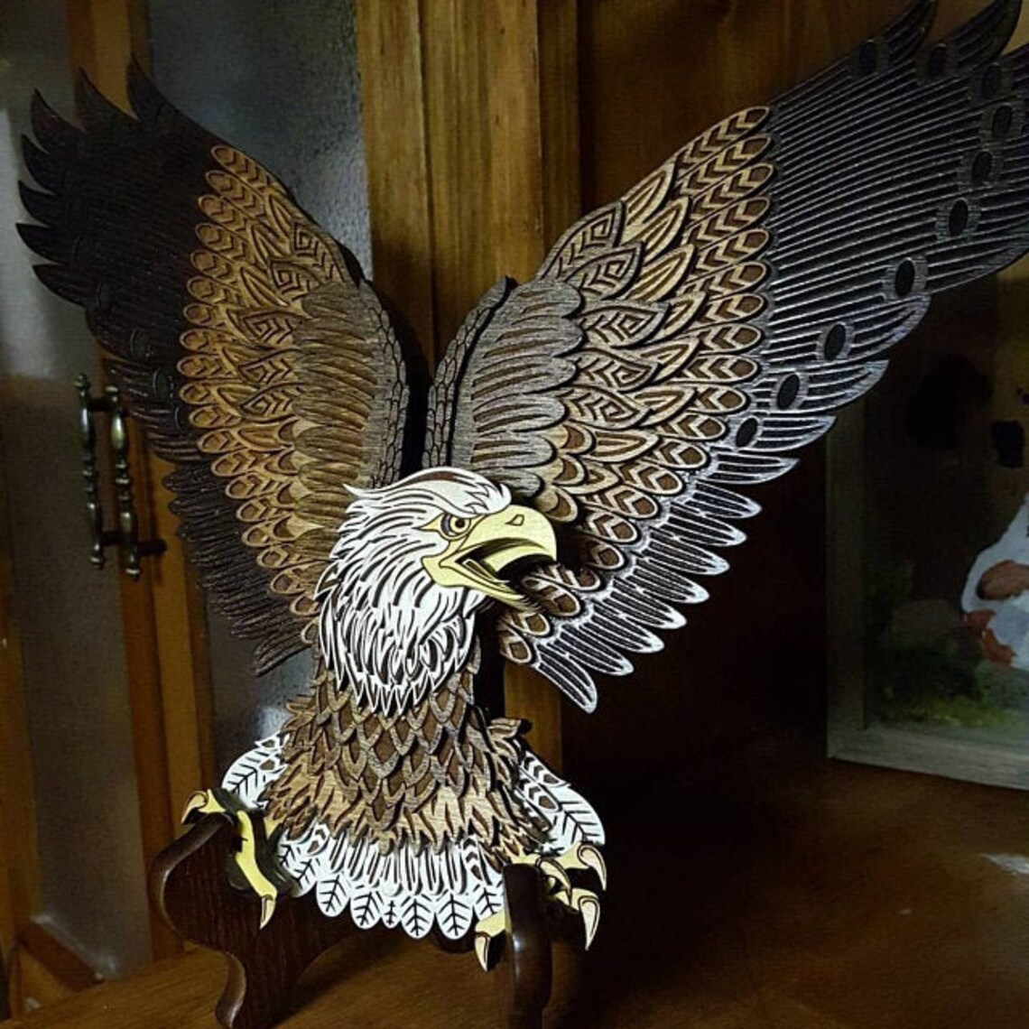 3D Multiplayer Eagle Wall Art, Dwg Dxf Svg Cdr File, Laser Cutter File ...