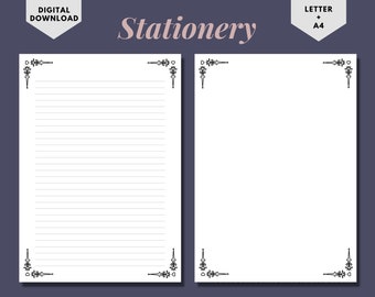 Simple Printable Stationery/writing Paper/digital | Etsy
